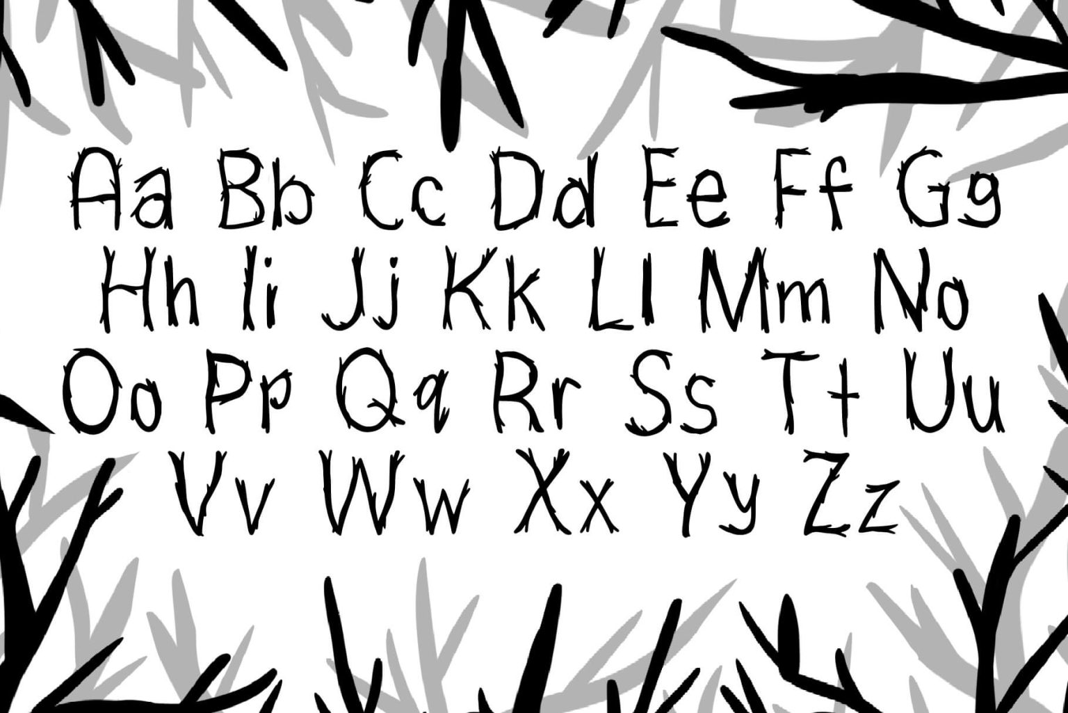 Tree Branches: Hand Drawn Font - Julie Erin Designs
