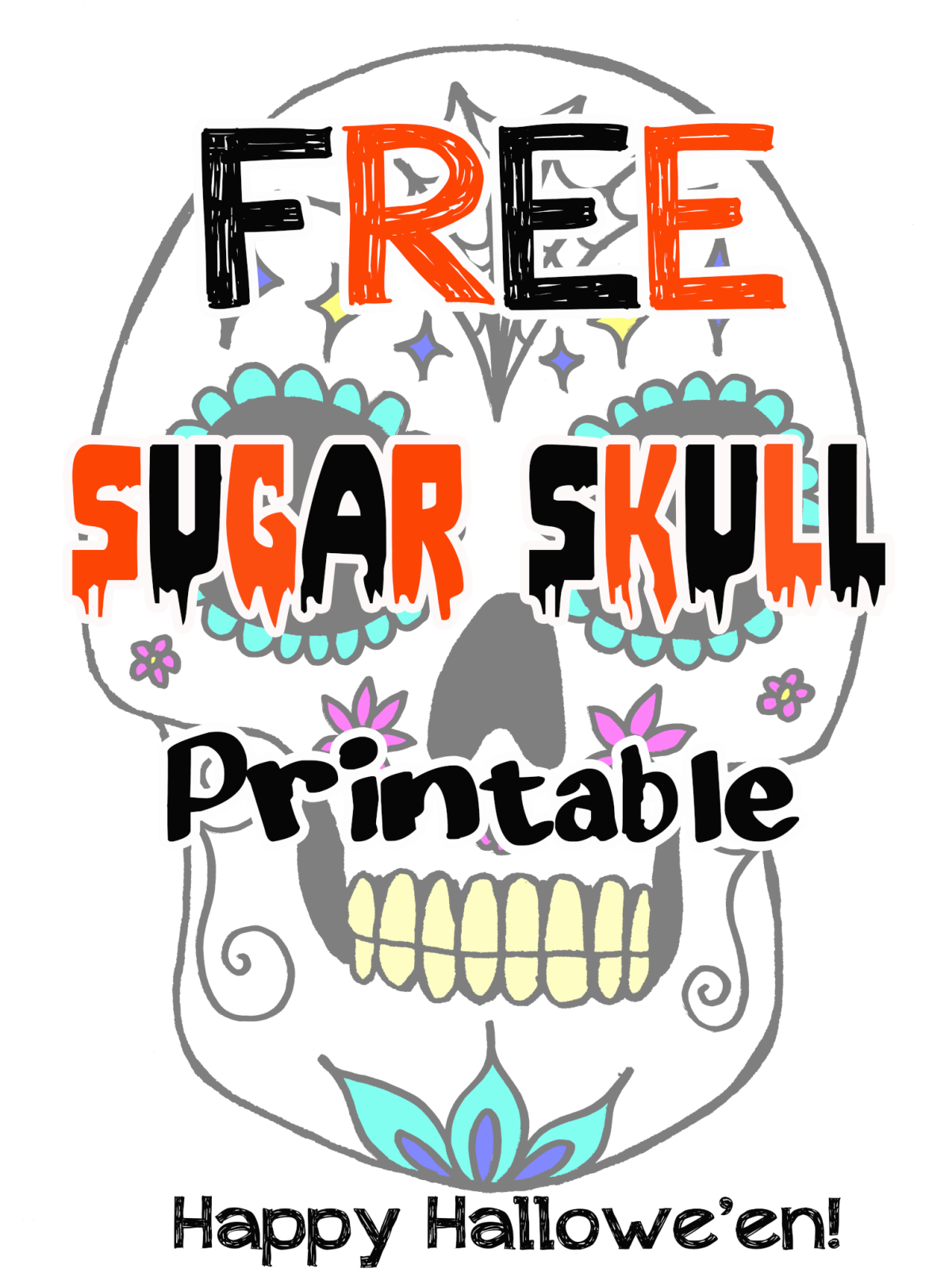 Free Skull Printable - Julie Erin Designs